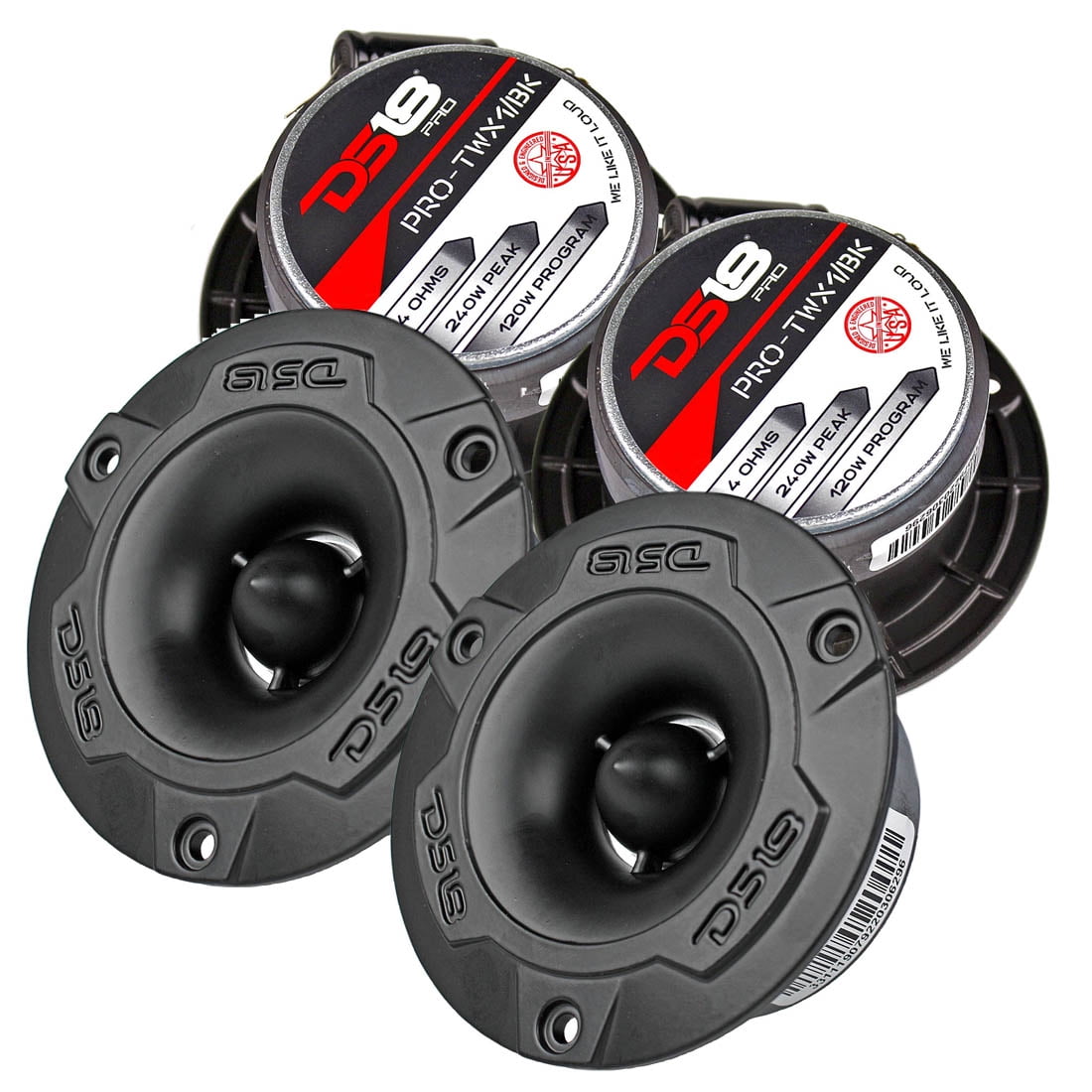 4 DS18 Black Aluminum Super Bullet Tweeters 240W 4 Ohm Car Audio PRO ...