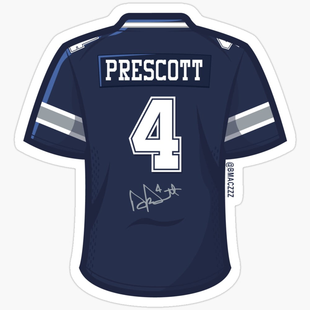 #4 - Dallas Signature Jersey Sticker Baseball Sticker, Football Sticker ...