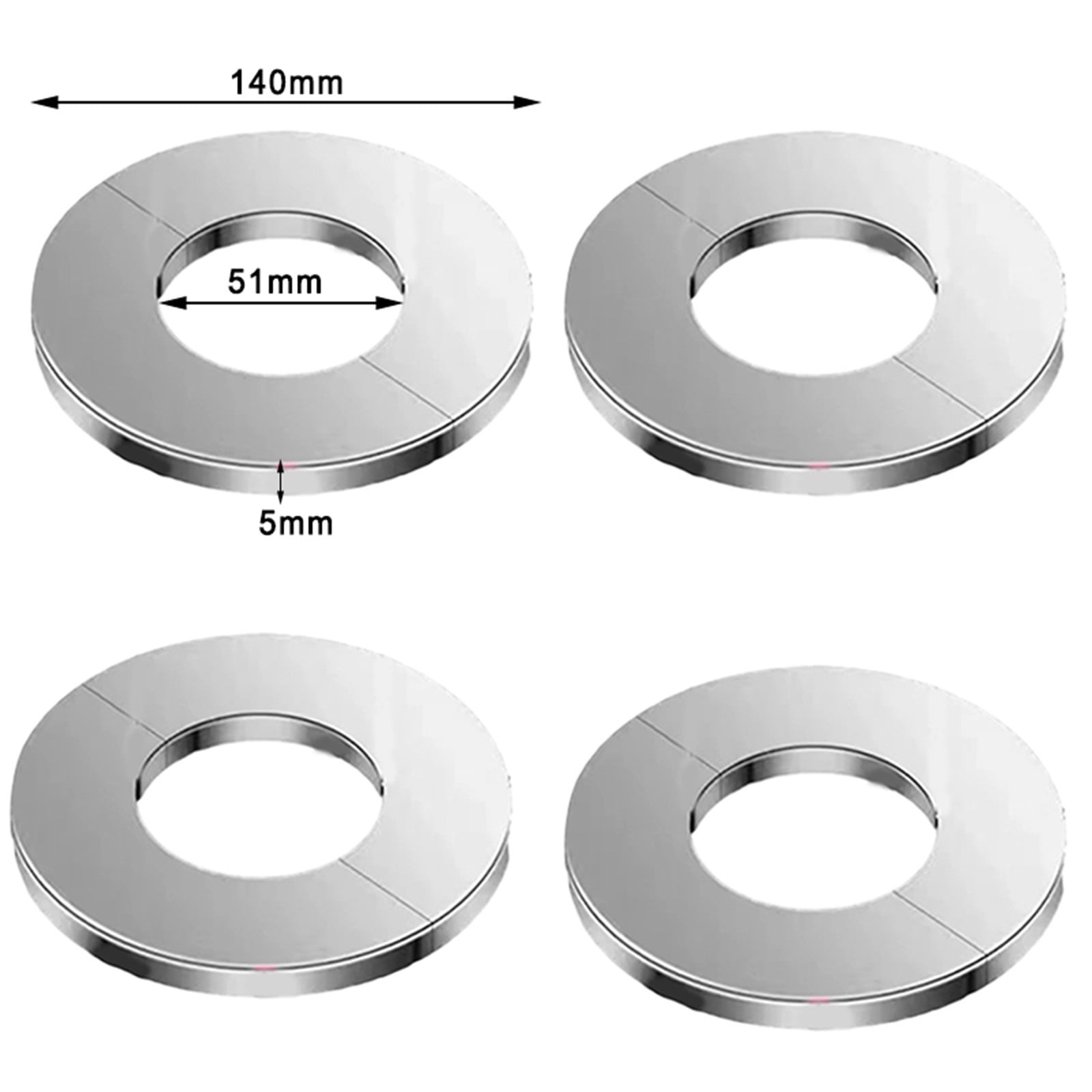 4* Decorative Stainless Steel Covers For Pipes Inner Bore Diameter 5.2 ...