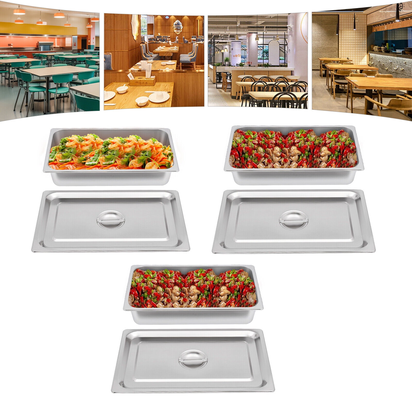 4" Deep Restaurant Catering Food Steam Table Hotel Pan 201 Stainless ...