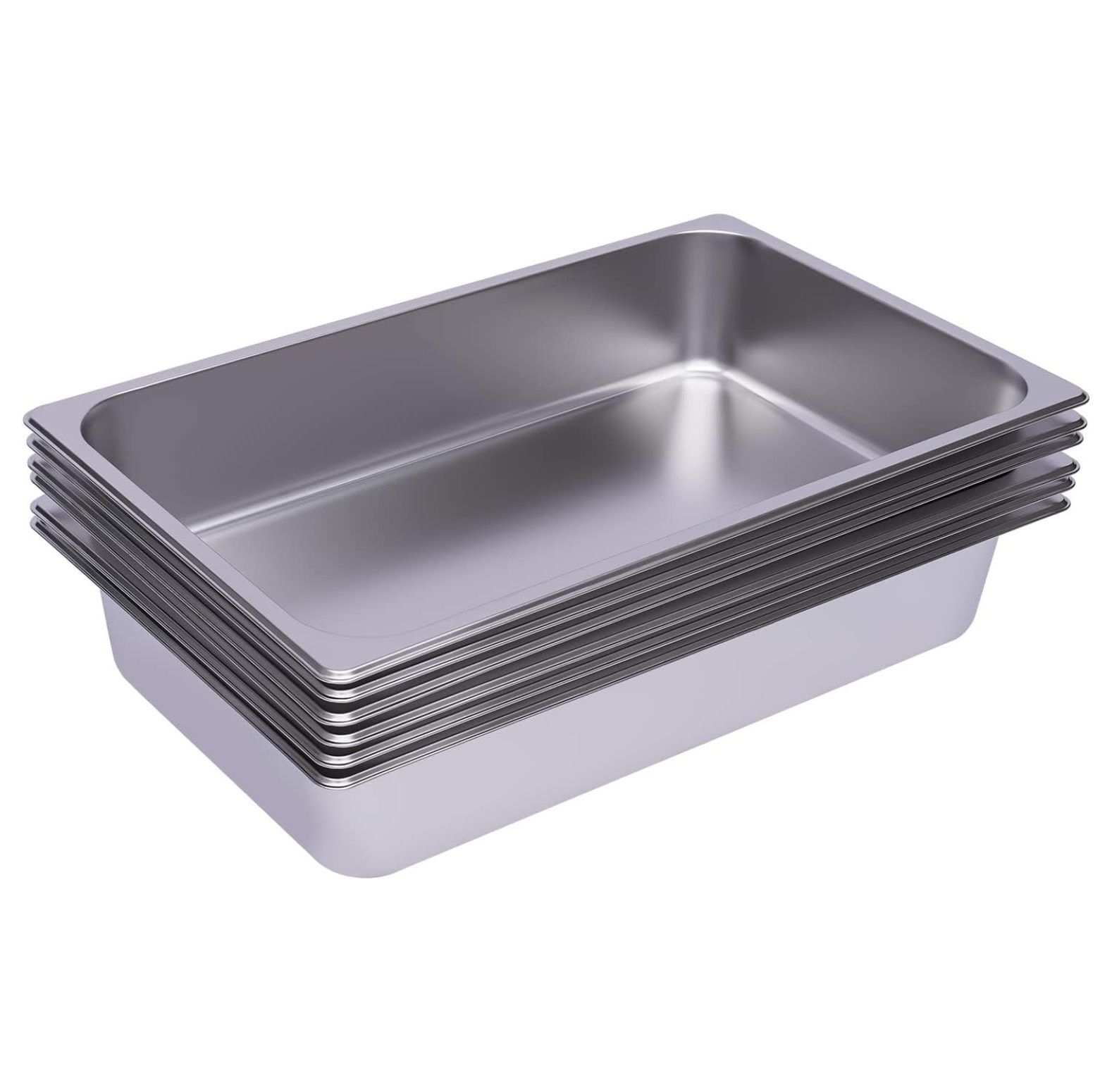 4" Deep Steam Table Pan Full Siz Steam Table Pans 6 Pack Stainless ...
