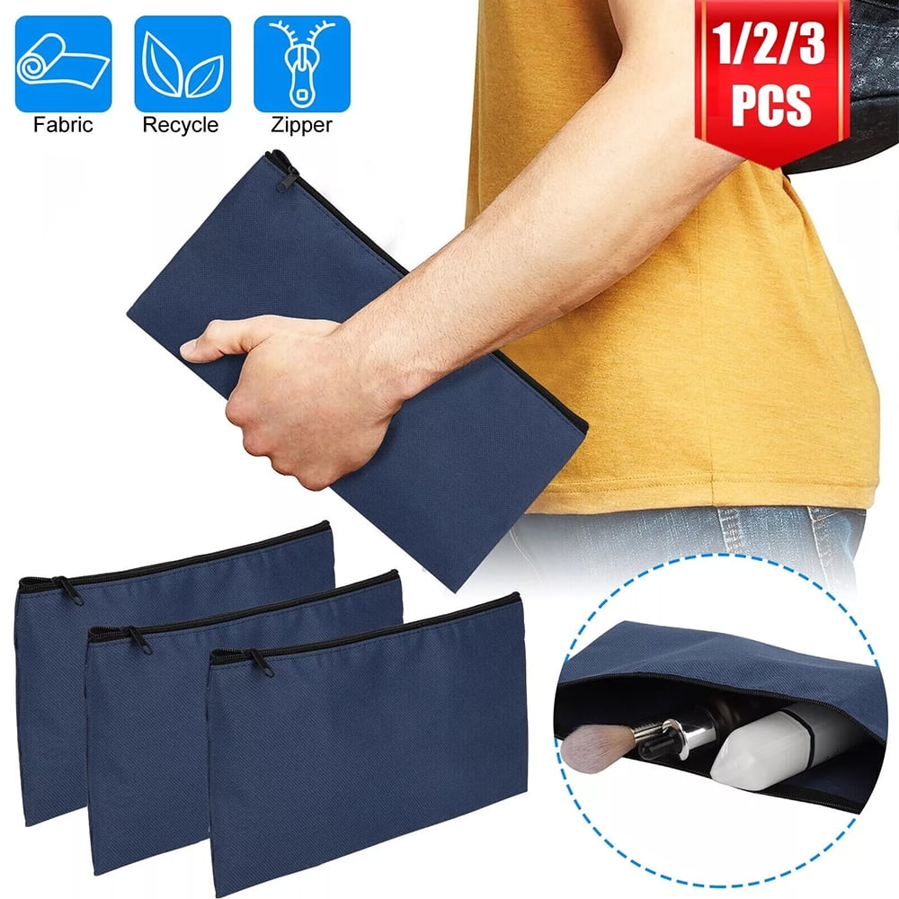 4× Deposit Bag Bank Pouch Zippered Safe Money Bag Organizer in ...