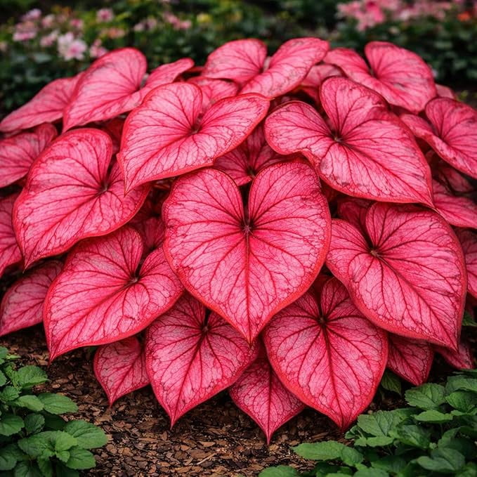 4 Desert Sunsest Caladium Bulbs for Planting - Beautiful Spotted Leafs ...