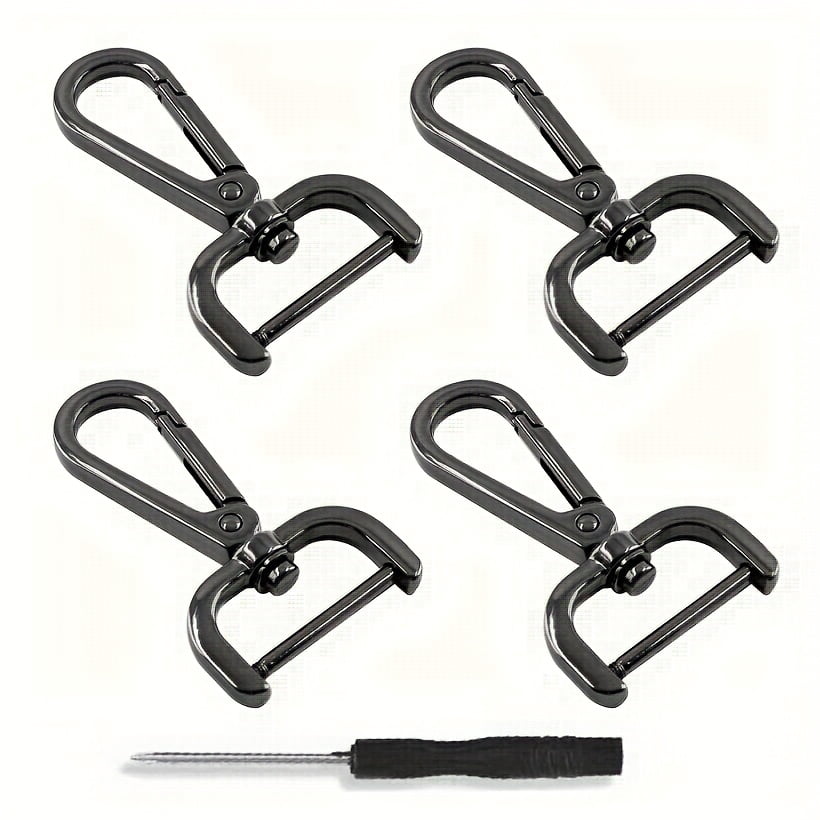 4 Detachable Swivel Clasps with Screw Rods, Black Heavy Duty Swivel ...