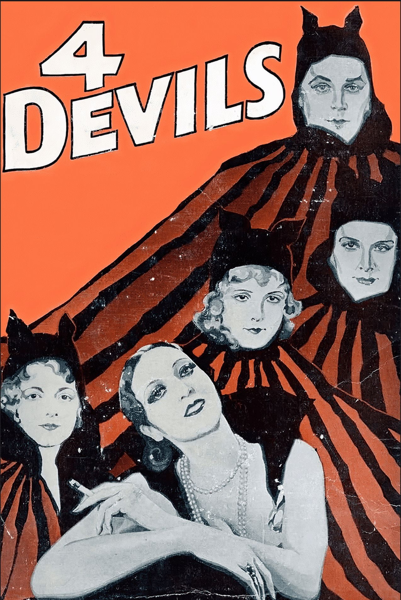 4 Devils (1928) 24x36 Vintage Movie Poster Silent Film Classic, Janet Gaynor - Walmart.com