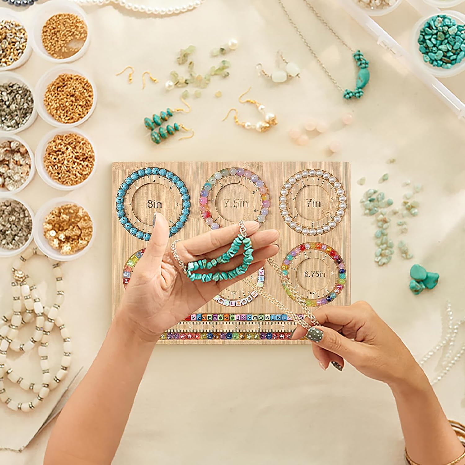 4 Different Styles Bead Board for Jewelry Making, Bamboo Beading Board ...