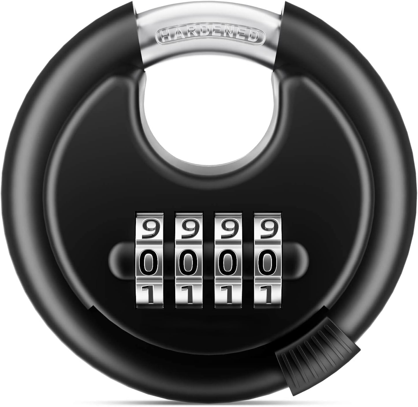 4 Digit Combination Disc Padlock with Hardened Steel Shackle Combo Lock ...