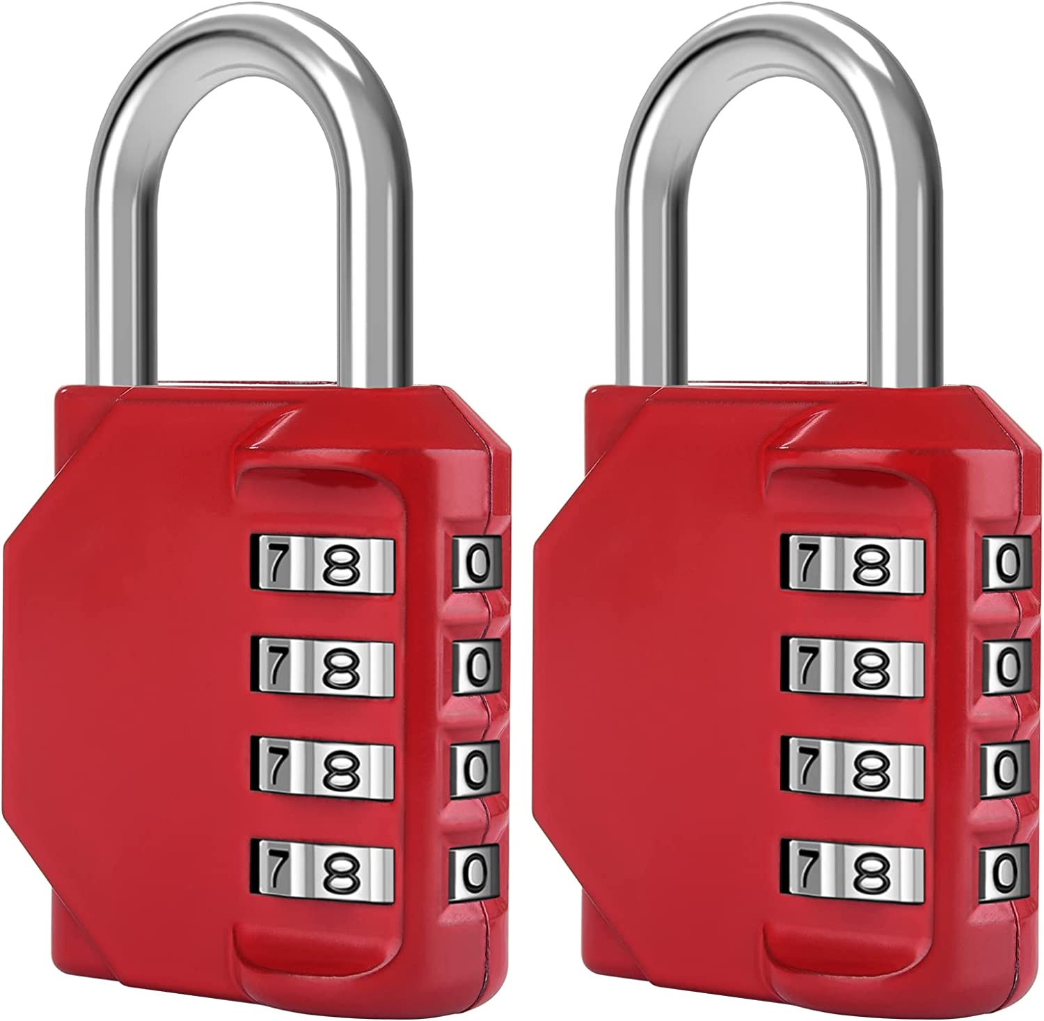 ® 4-Digit Combination Lock, [2 Pack] Outdoor Weatherproof Padlock ...