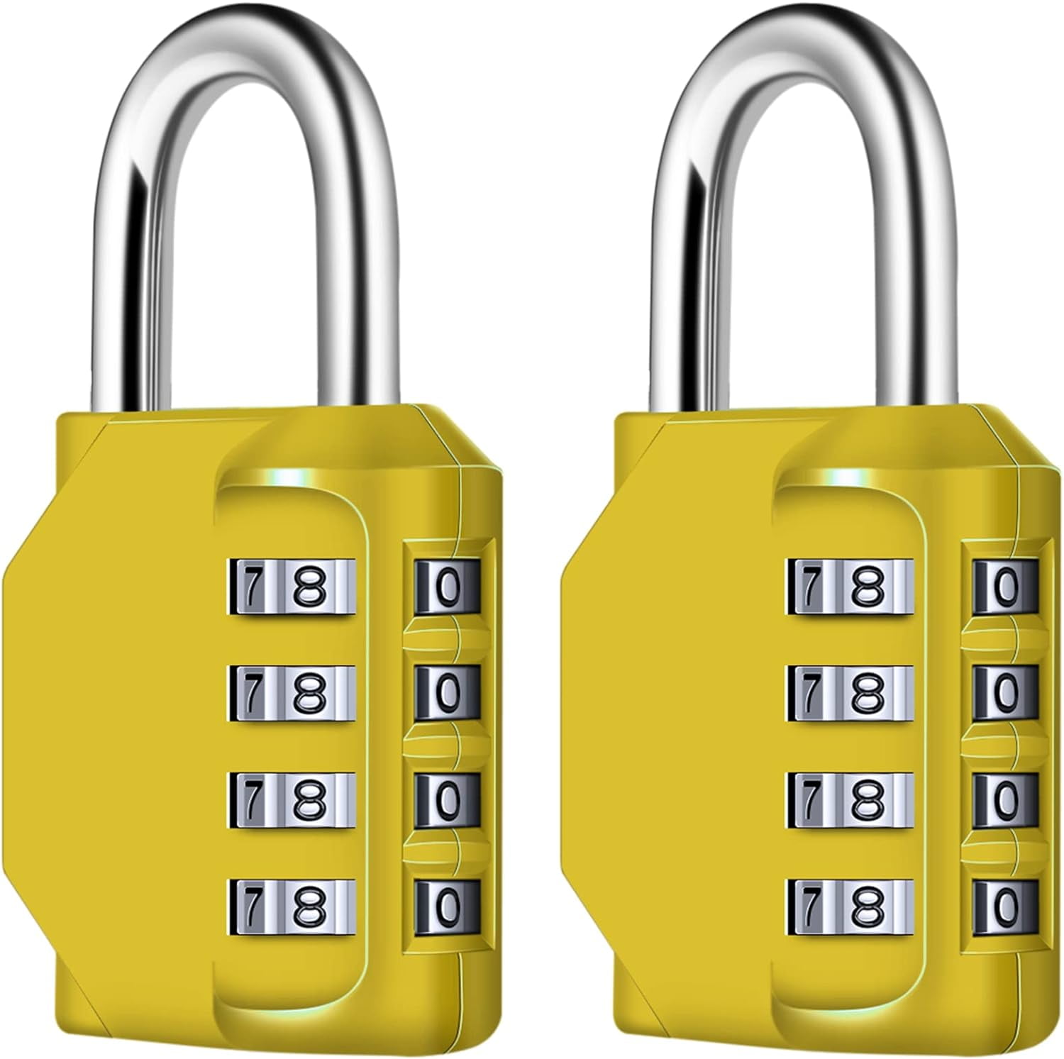 ® 4-Digit Combination Lock, [2 Pack] Outdoor Weatherproof Padlock ...
