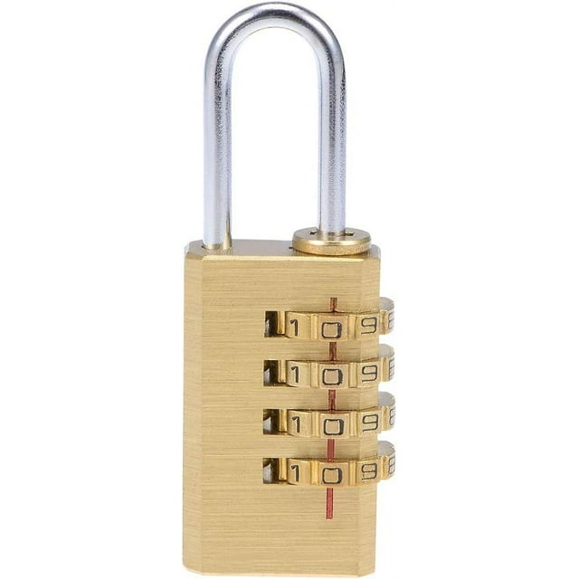 4 Digit Combination Padlock Brass Lock 3mm Shackle Dia 21mm Body Width ...