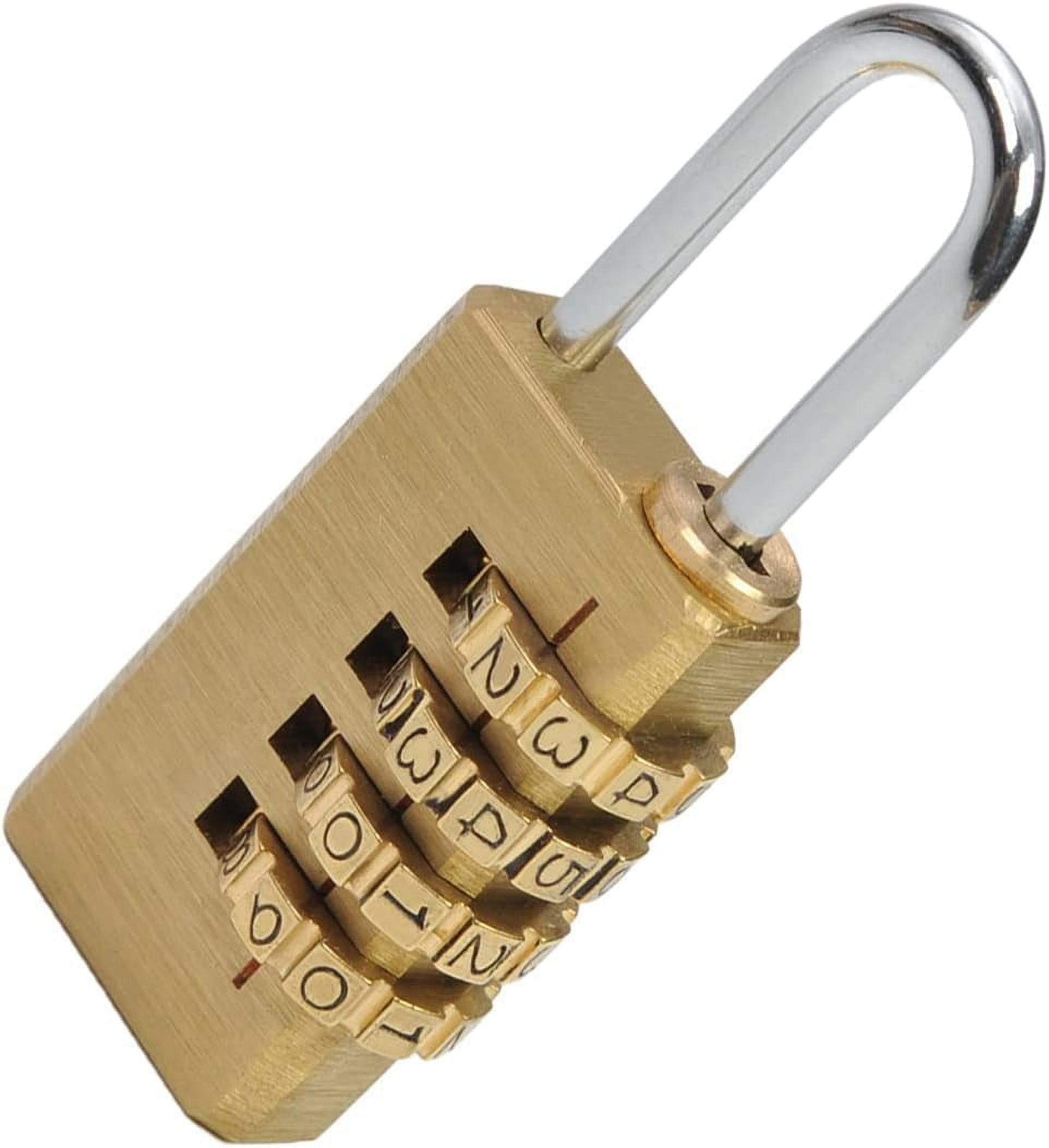 4 Digit Combination Padlock Brass Lock 3mm Shackle Dia 21mm Body Width ...