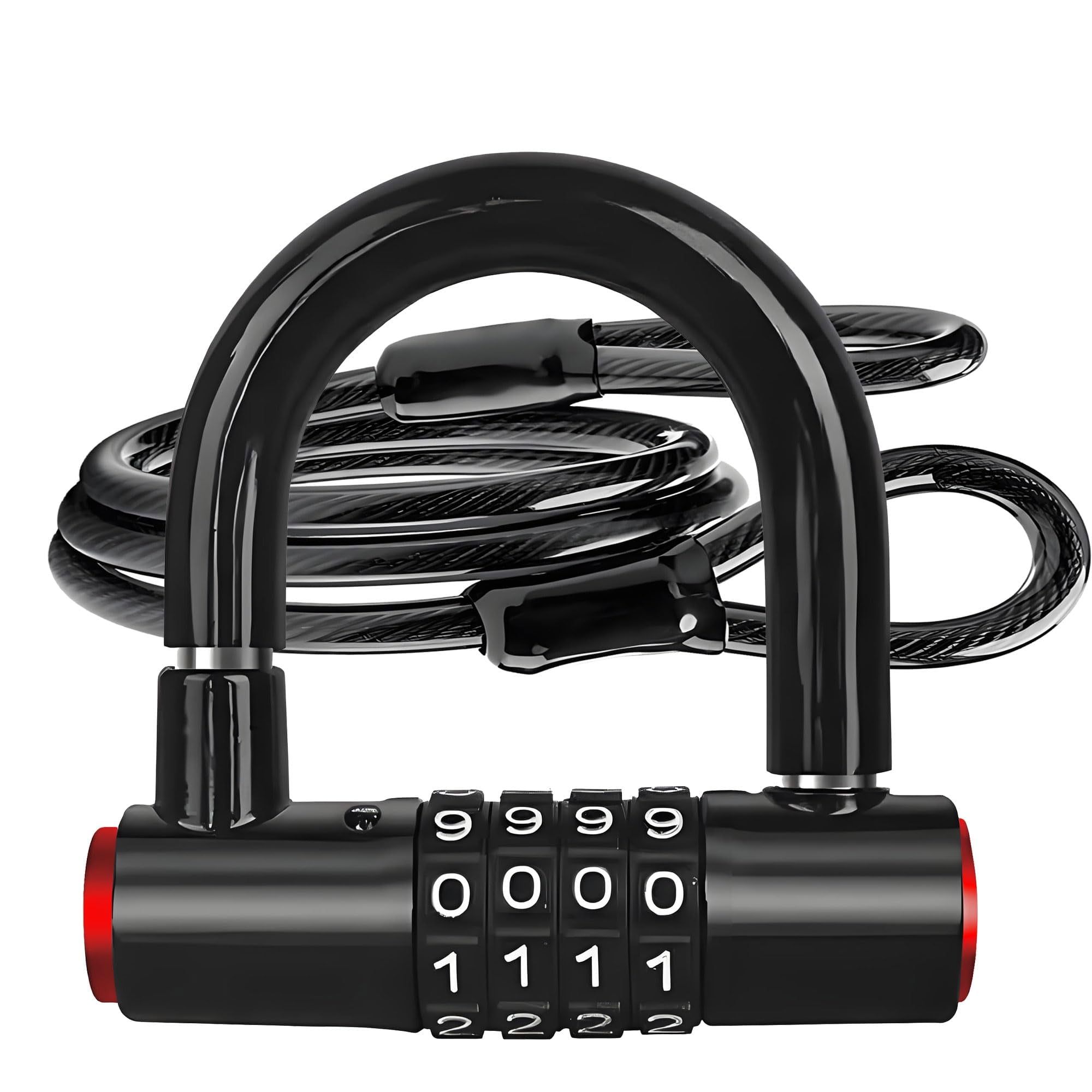 4 Digit Combination Padlock,Heavy Duty Anti Theft U-Shape Security Code ...