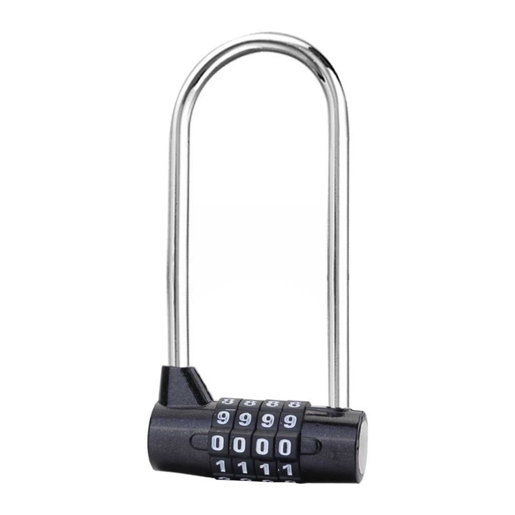 4 Digit Combination Padlock Long Shackle Resettable Padlock Combination ...