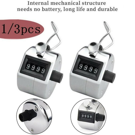 4 Digit Counting Manual Hand Tally Number Counter Mechanical Click ...