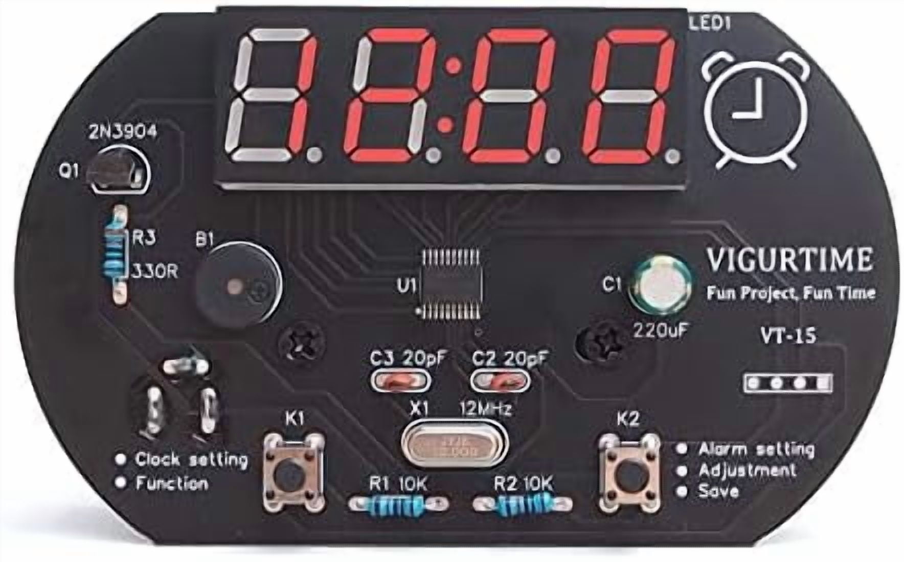 4-Digit Digital Clock Soldering Project Kit for Learning Practicing ...