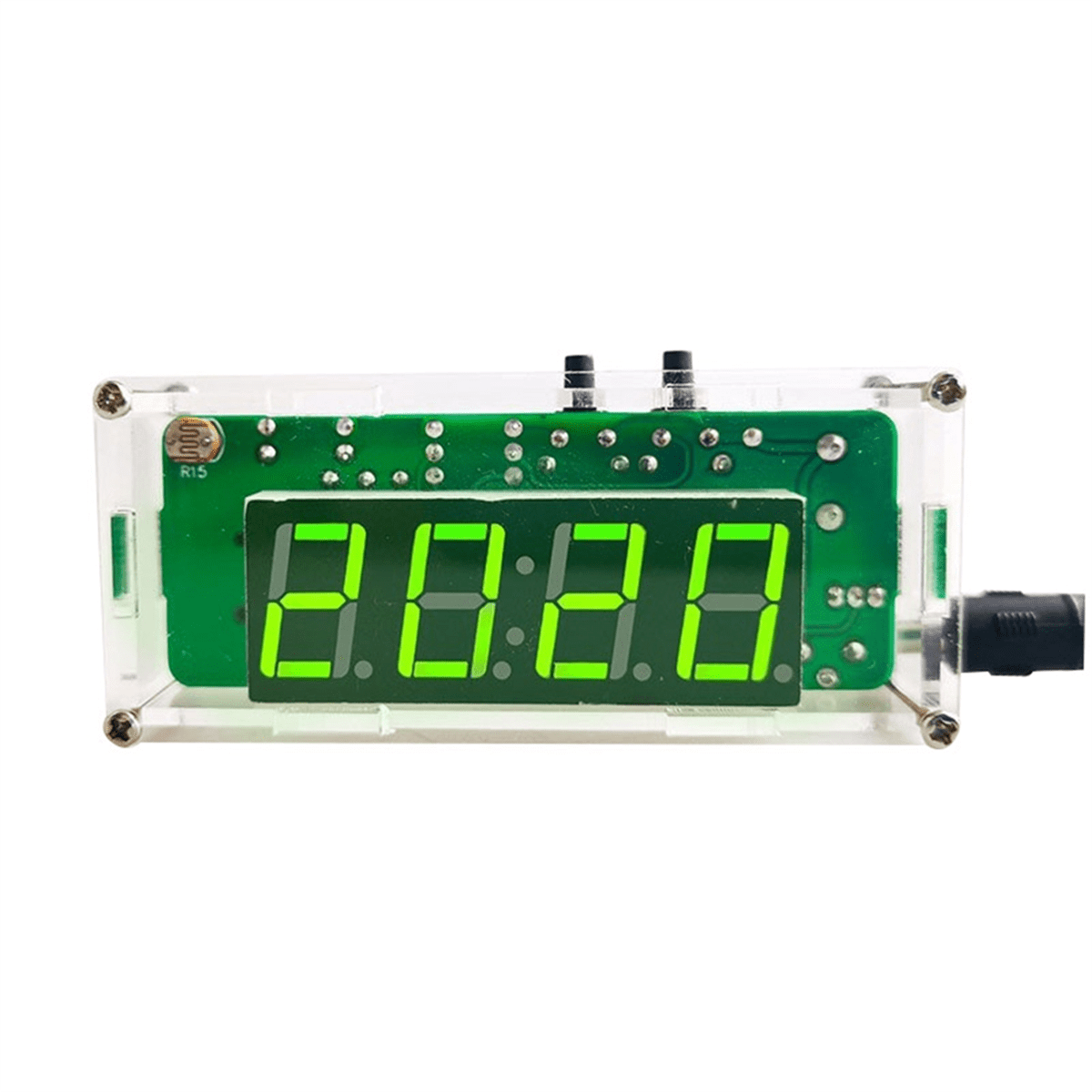 4-Digit Digital DIY Clock Kits with Acrylic Shell, DIY Alarm Clock ...