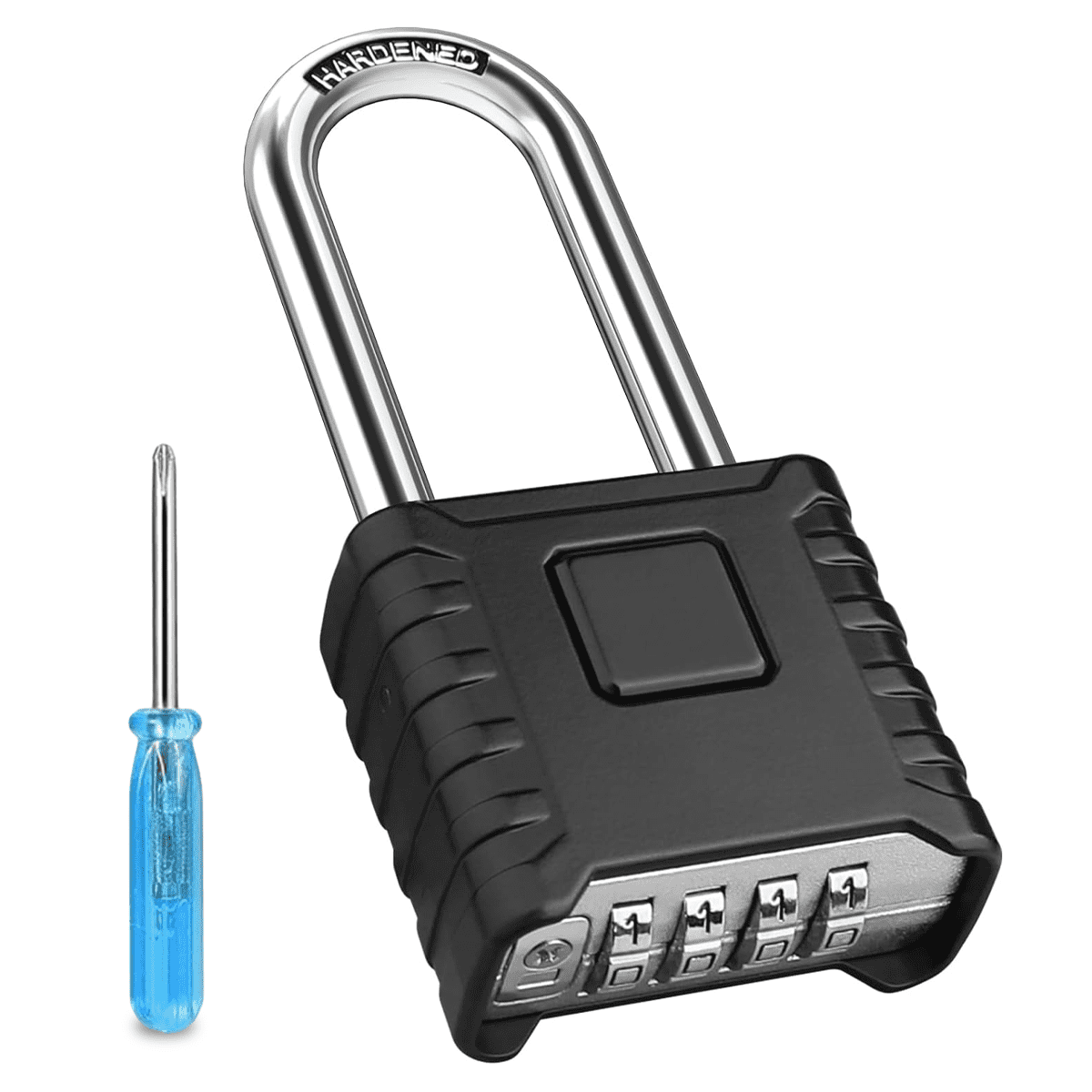 4 Digit Heavy Duty Padlock, 53Mm Combination Lock With 8Mm Deadbolt ...