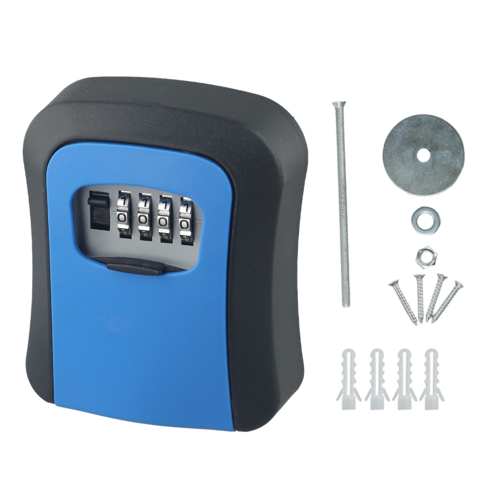 4-Digit Key Lock Box, Wall-Mounted Password Security Storage Organizer ...