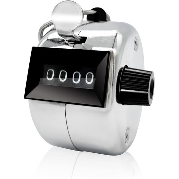 4-Digit Metal Hand Held Tally Counter - Mechanical Clicker for Events ...