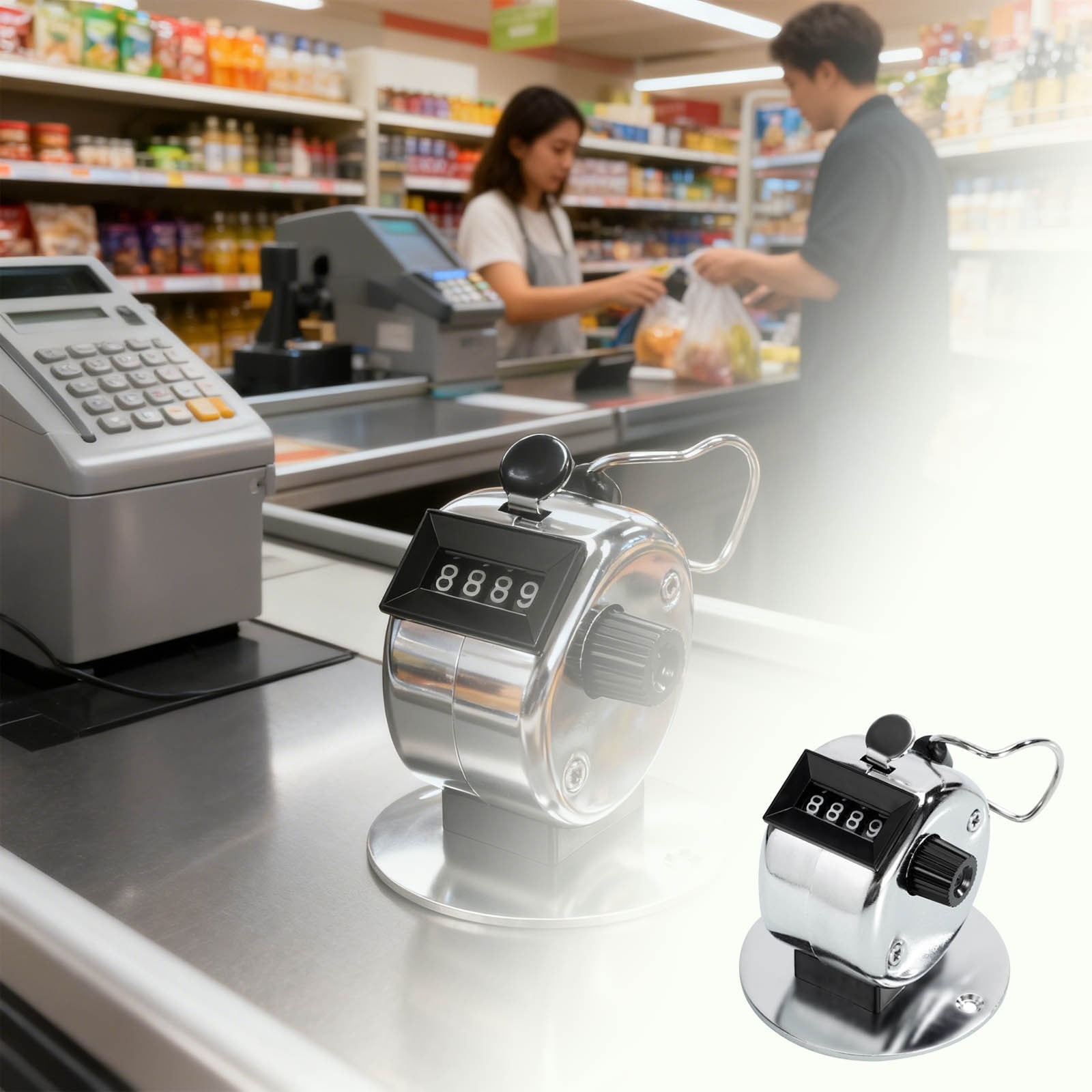 4-Digit Metal Handheld Mechanical Counter | Heavy-Duty Base for Sports ...
