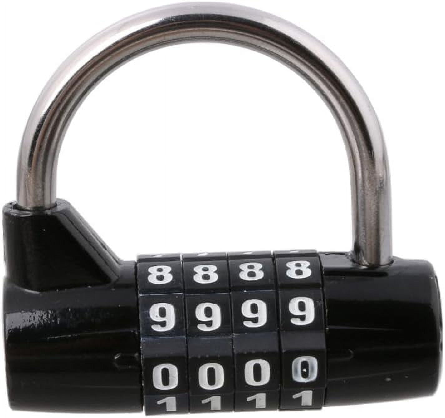 4 Digit Number Secure Combination Lock Password Gym Padlock (Black ...