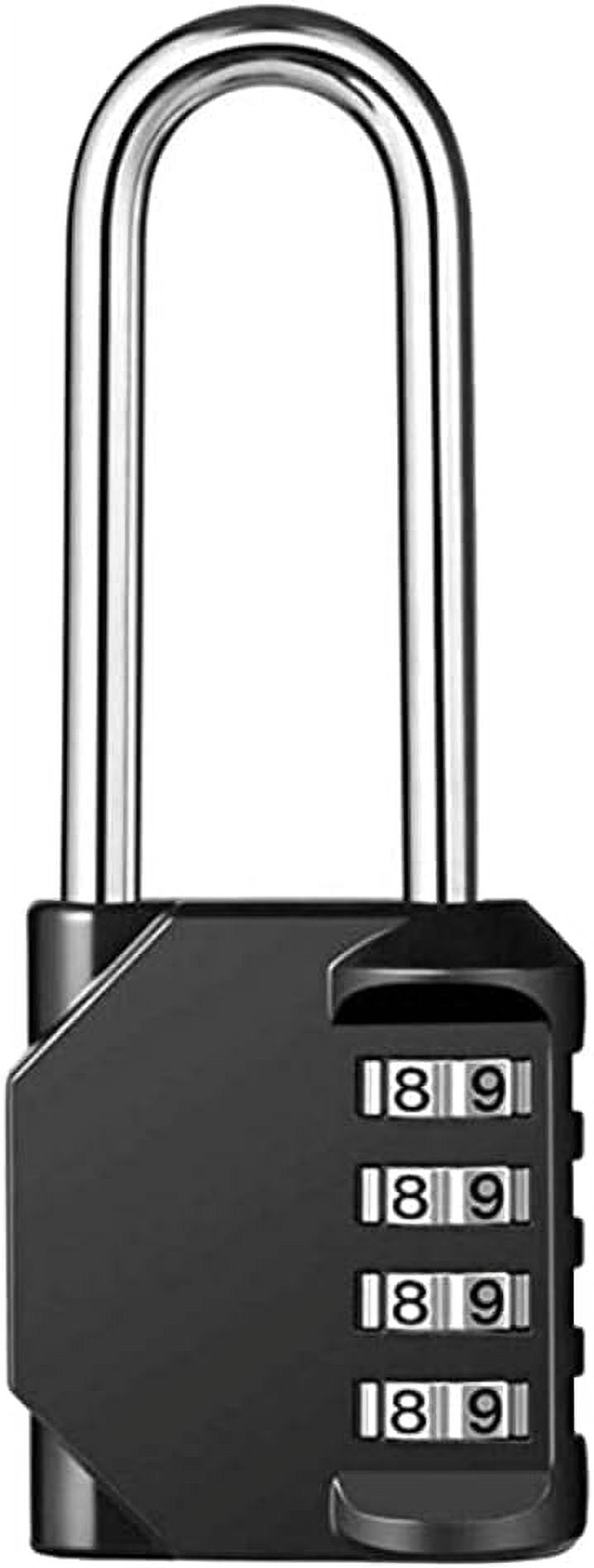 4-Digit Password Combination Long Shackle Lock, Portable Code Padlock ...