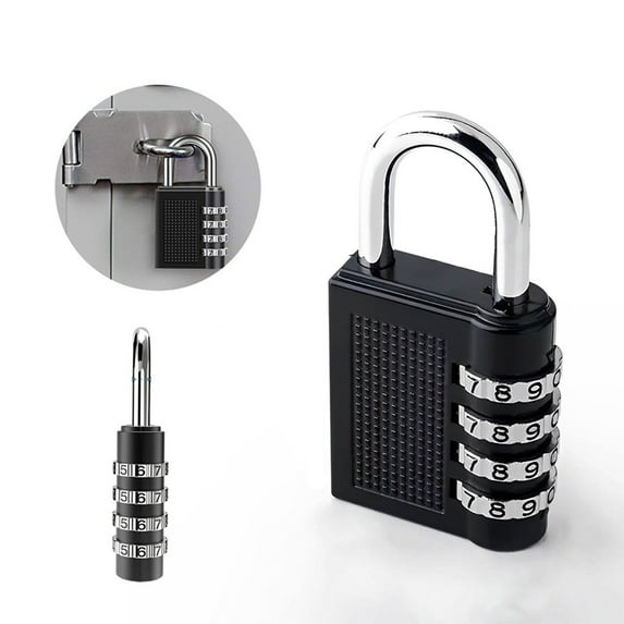 4-Digit Password Combination Padlock Zinc Alloy Suitcase Smart Password ...