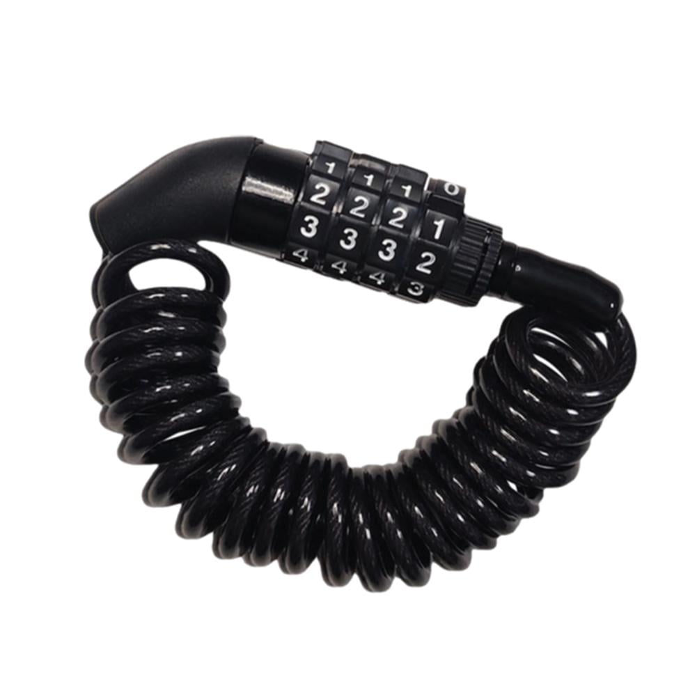 4 Digit Password Helmet Lock Chain Bike Motorcycle Cable Locks Anti ...