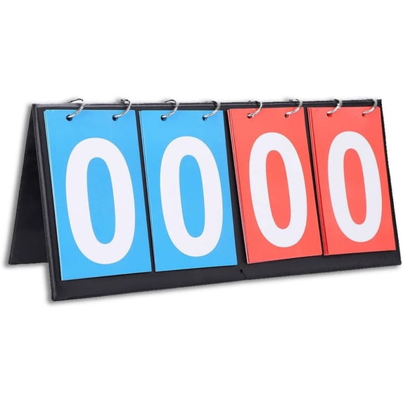4 Digit Portable Scoreboard, Easy Flip Sports Keeper Table Top ...