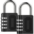 4 Digit Resettable Combination Padlock Long Shackle 2.5" Heavy Duty ...