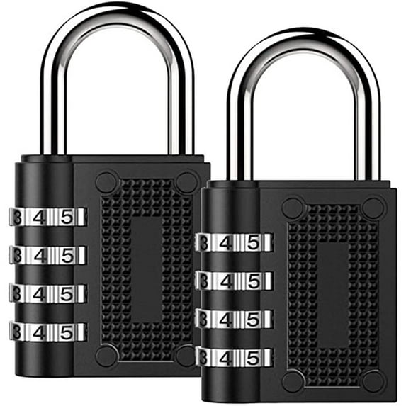 4 Digit Resettable Combination Padlock Long Shackle 2.5" Heavy Duty ...