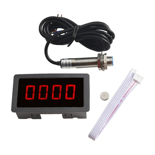 4 Digital LED Tachometer RPM Speed Meter with Hall Proximity Switch ...