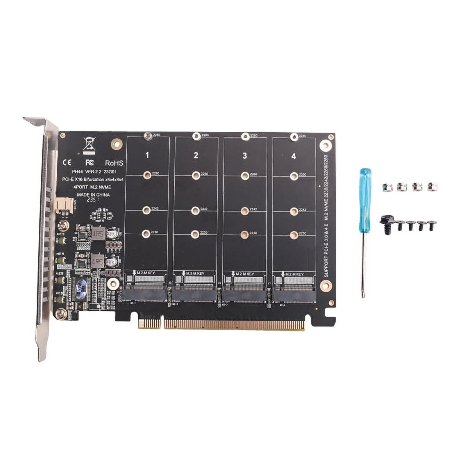 4-Disk NVME PCI-E X16 Card Array Expansion Card Support M. 2 NVME ...