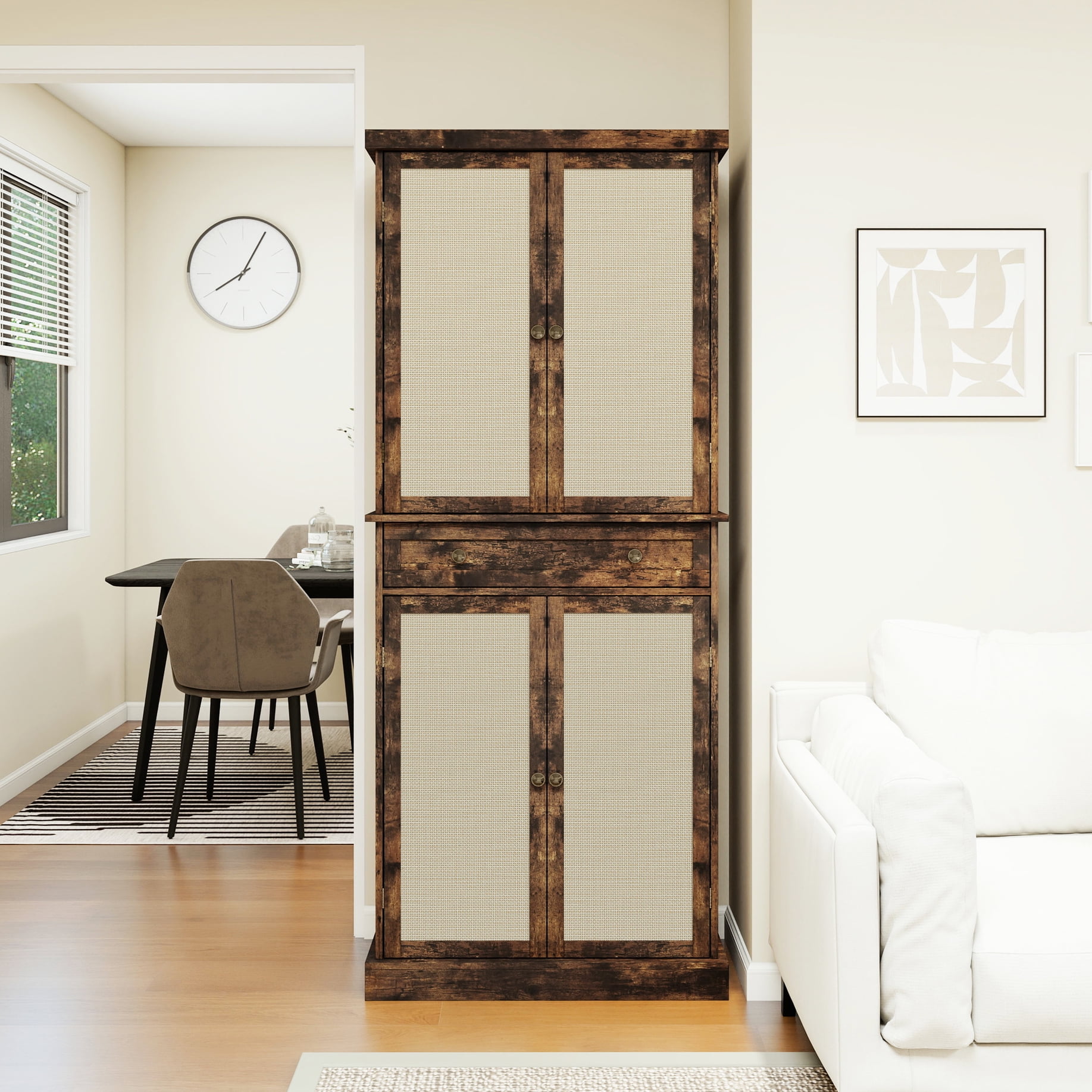 4 Door Cabinet With Drawer, 210-pound Load, Engineered , -proof , Sun ...