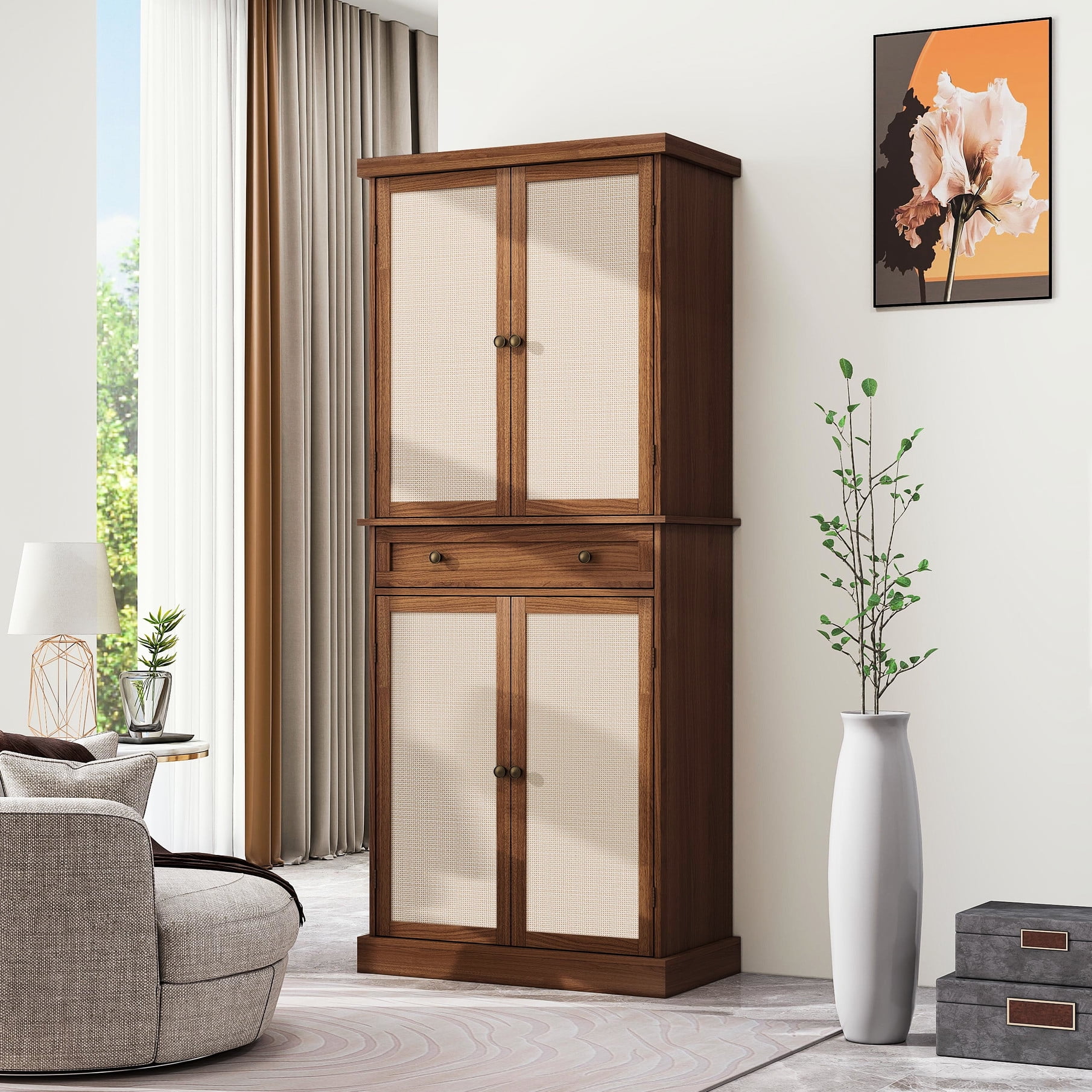 4 Door Cabinet with Adjustable Shelves+Flexible Organization”-“Entryway ...