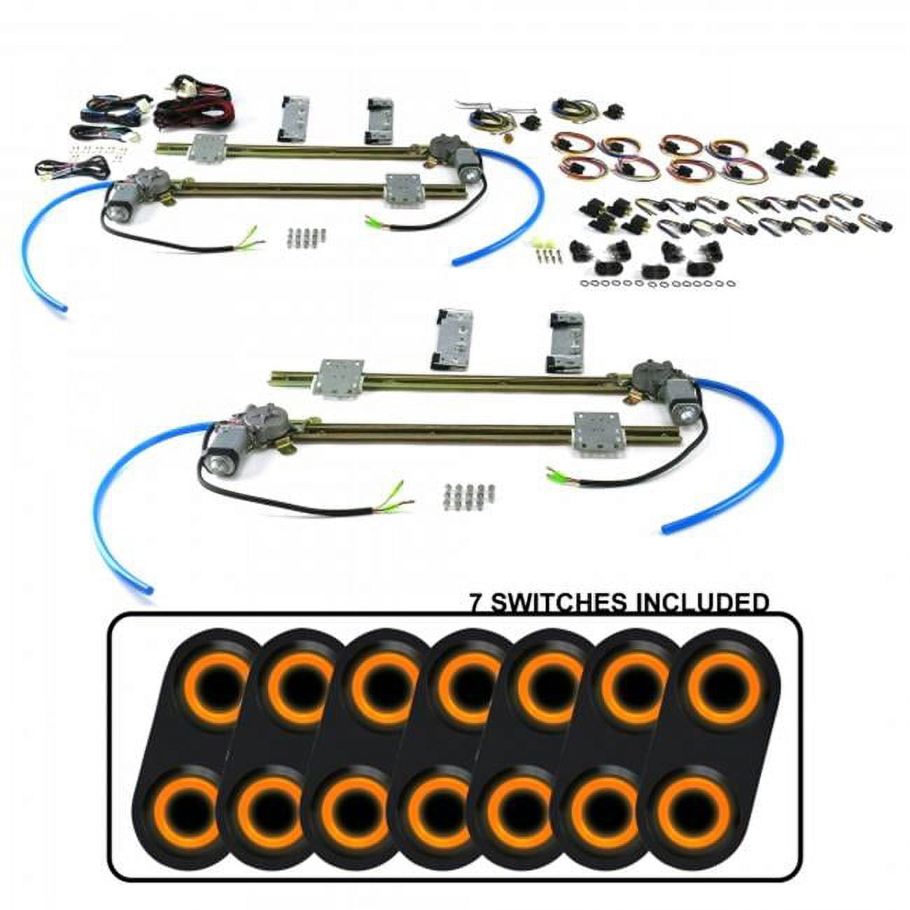 4-Door Flat Glass Power Window Kit with 7 ABA24 - Daytona Black ...