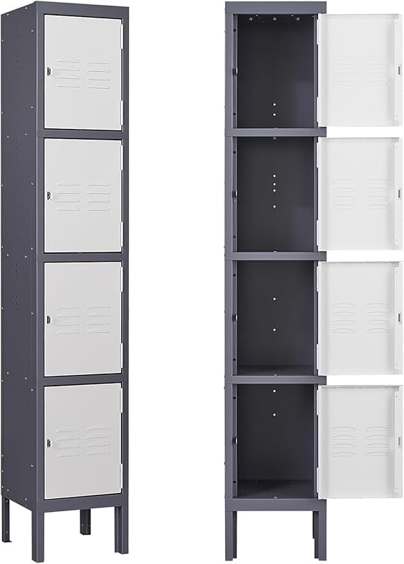 , 4 Door Metal Locker Cabinet for Employees Home Gym Office School ...