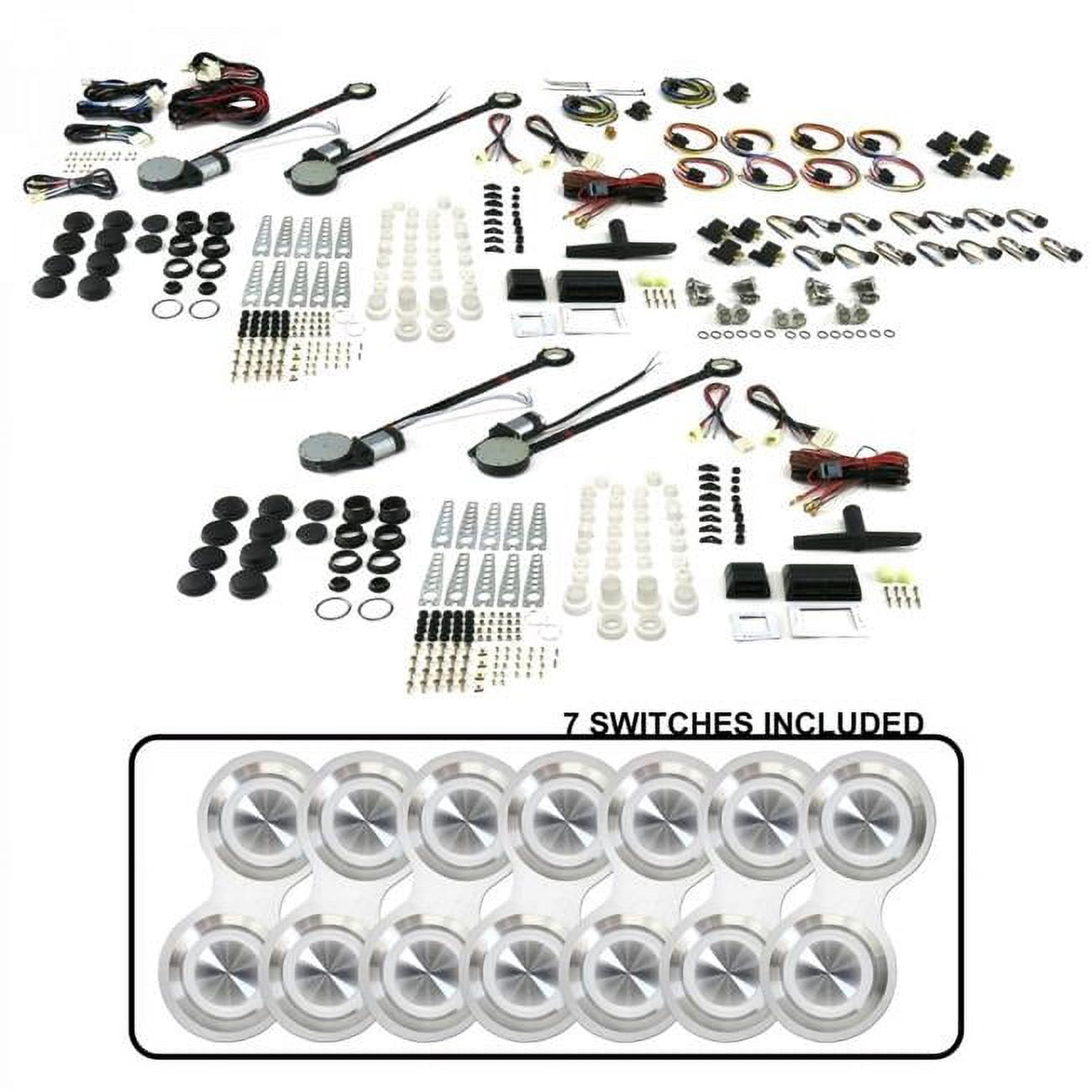 Autoloc 4 Door Power Window Kit with 7 Retro Billet Switches - White ...