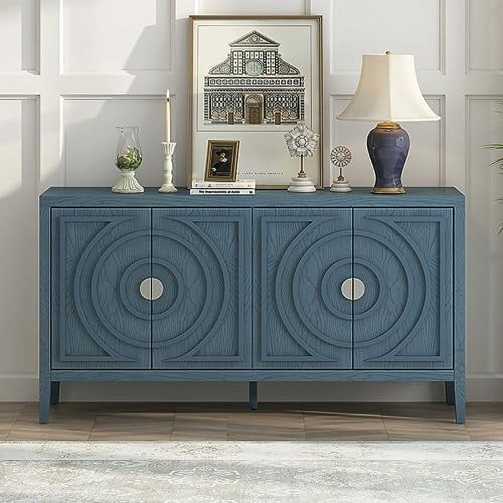 4 Door Sideboard Buffet Cabinet with Modern Counter Height Kitchen ...