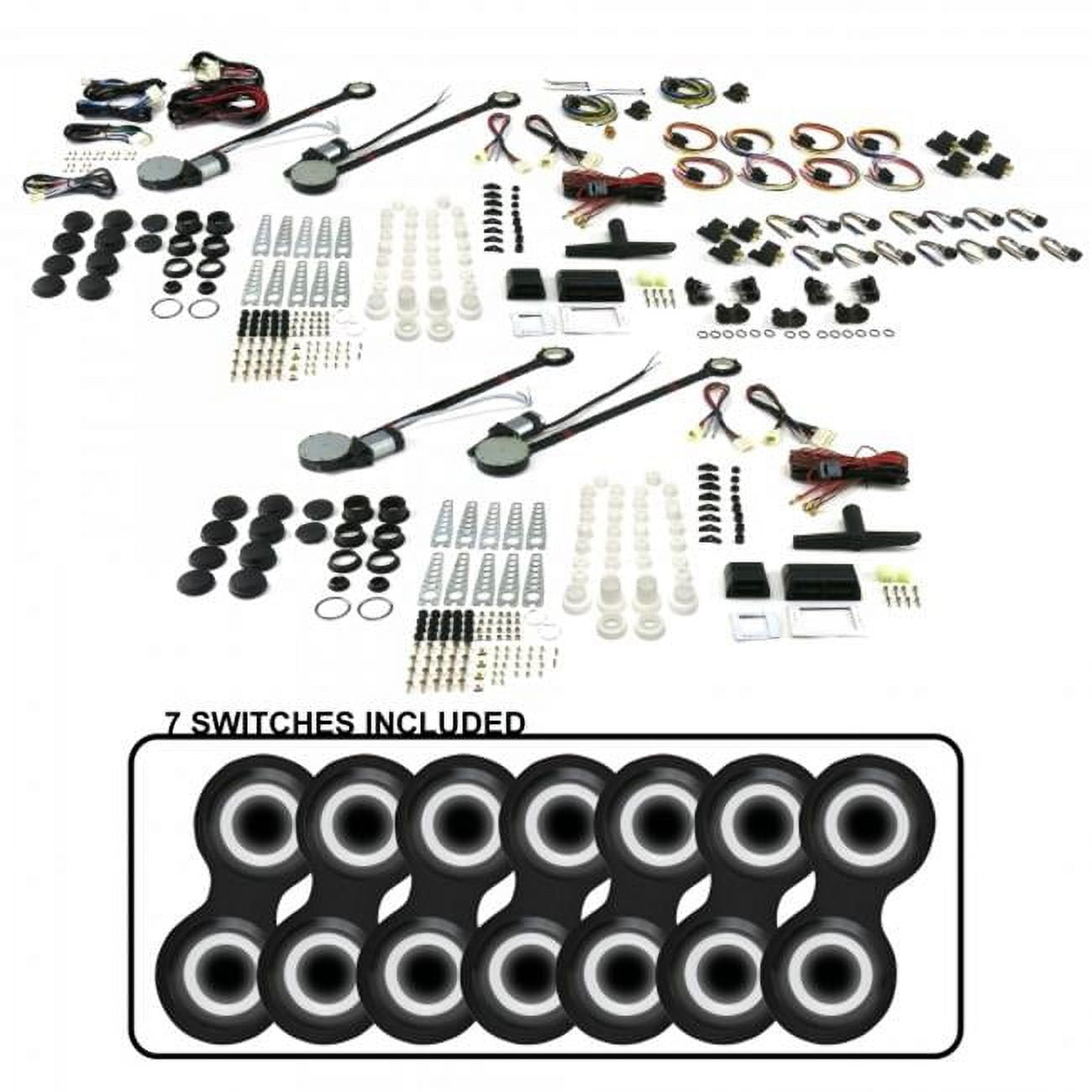 4-Door Universal Power Window Kit with 7 ABB23 - Retro Black Switches ...