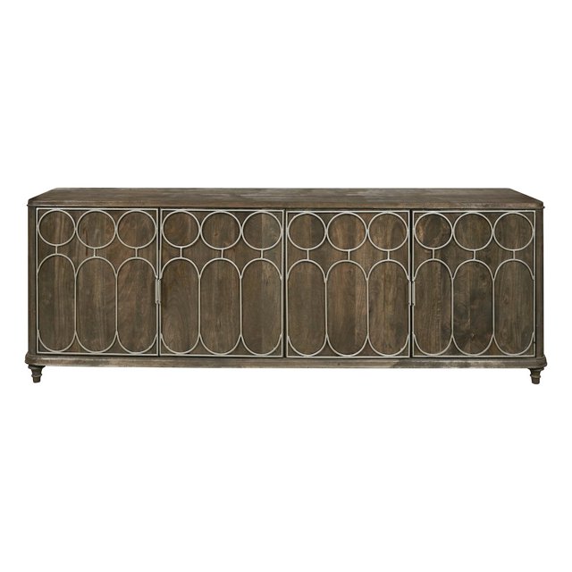 4-Door Wood Console with Tray Drawers in Brown by Pulaski Furniture ...