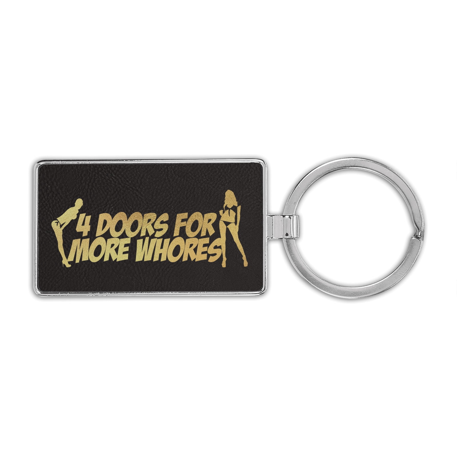 4 Doors For More Premium Leatherette Keychain dm - Black/Gold - Walmart.com