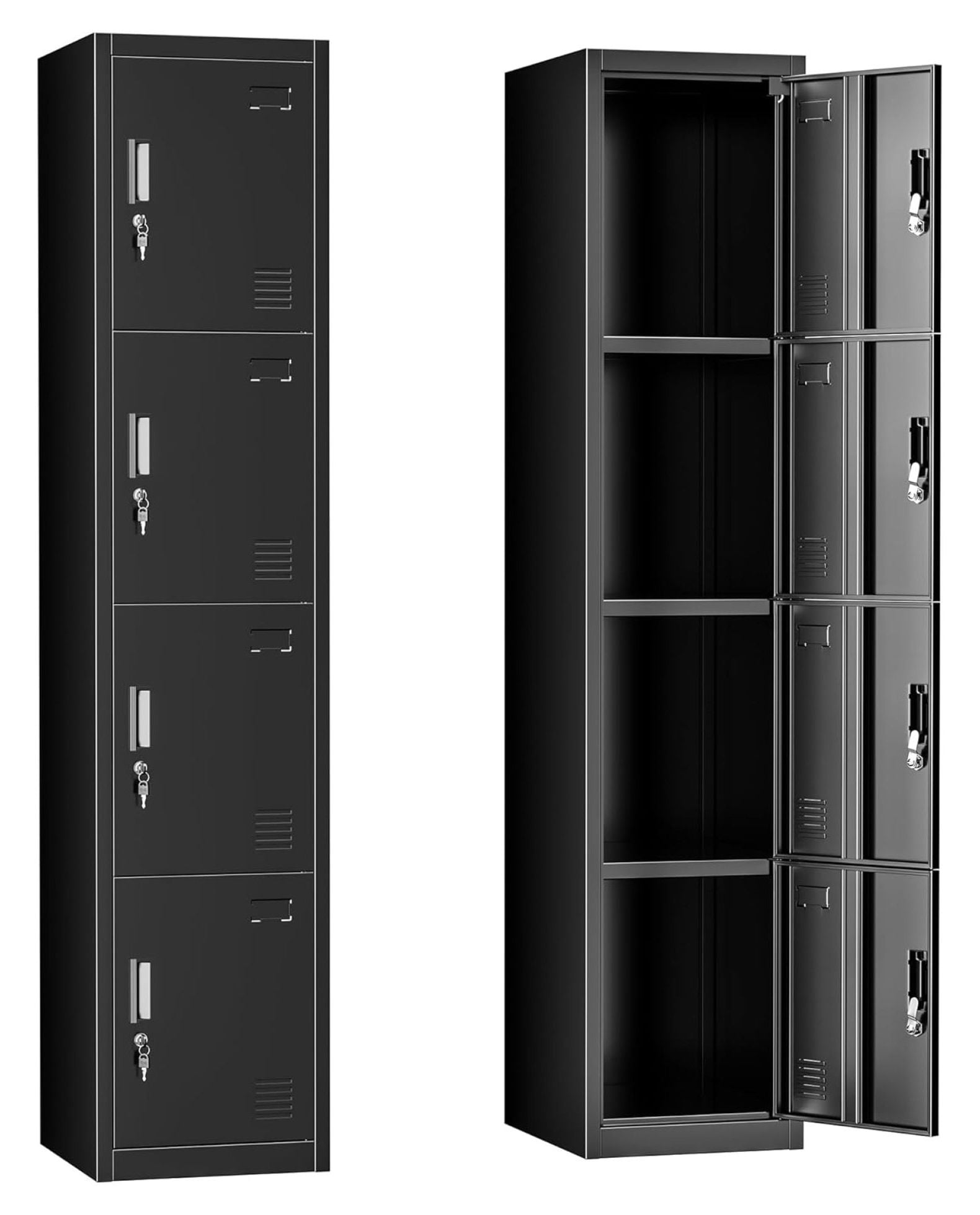 4 Doors Locker Storage Cabinet, Tall Lockers for Employees, Metal ...