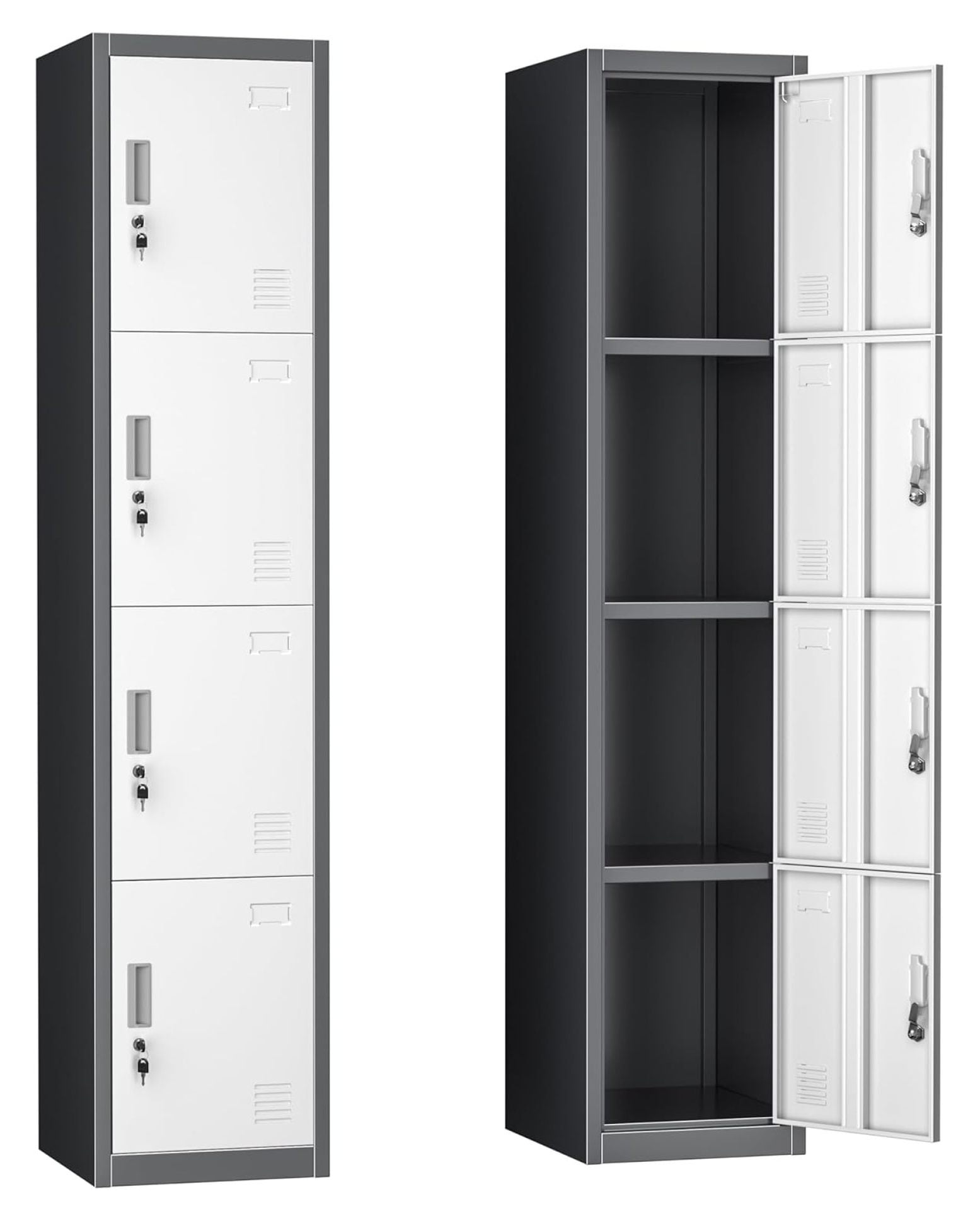 4 Doors Locker Storage Cabinet, Tall Lockers for Employees, Metal ...