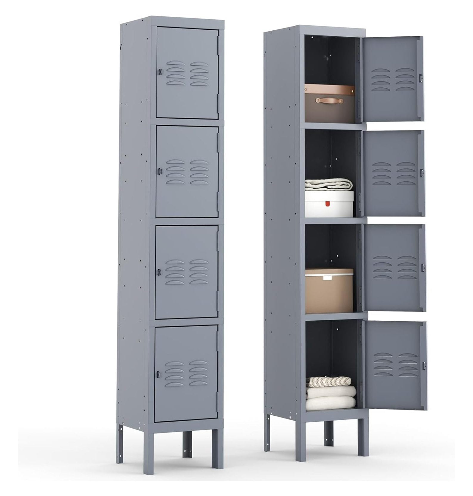 4 Doors Locker for Employees, Metal Locker Storage Cabinet for Home ...