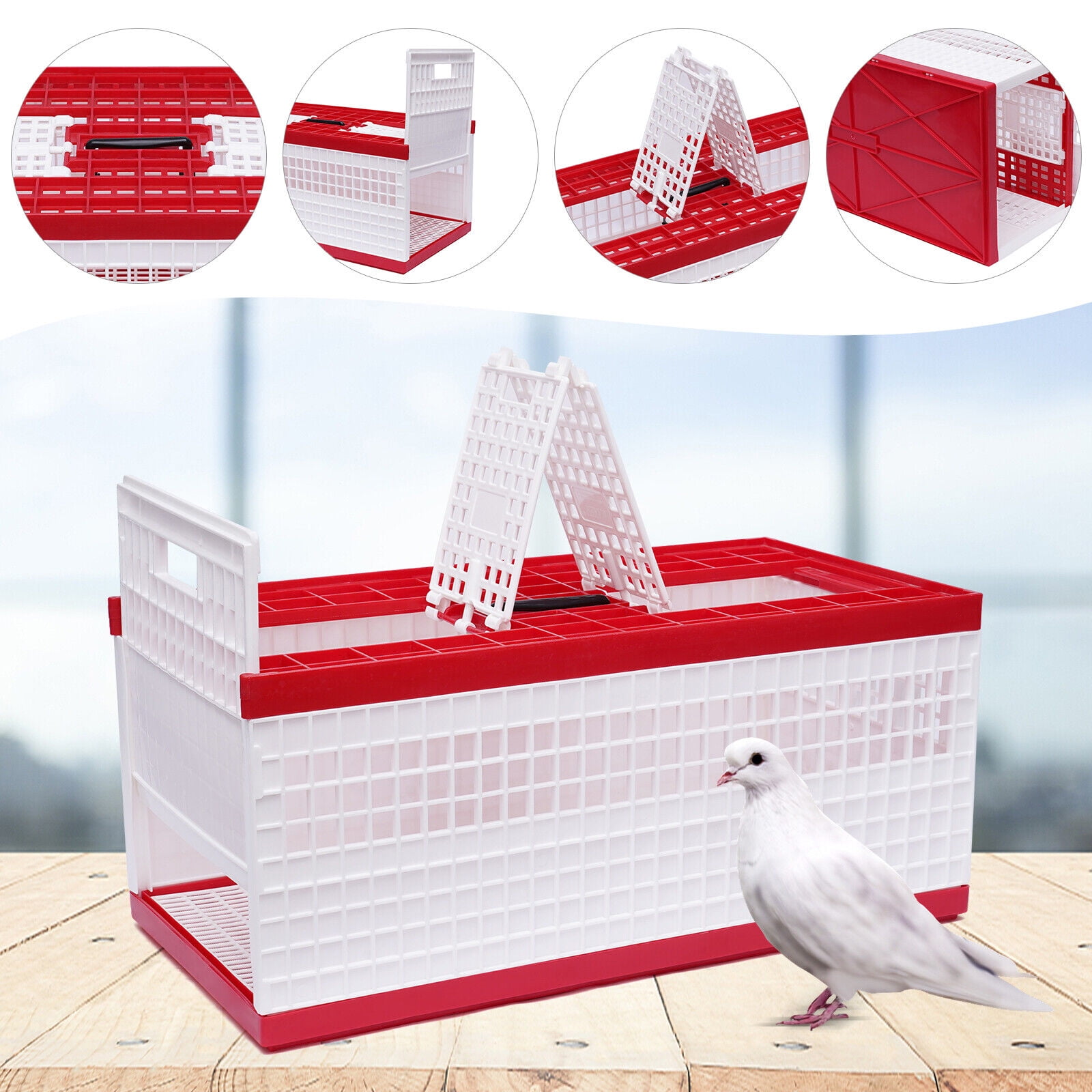 14 Birds Pigeon Training Basket Folding Collapsing Cage Nest Bird Box w ...