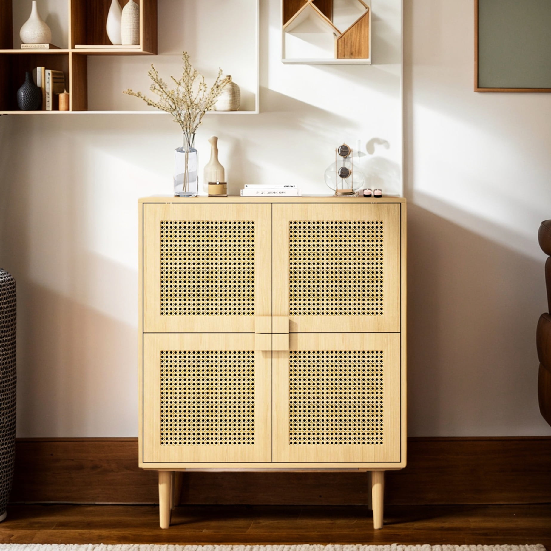 4 - Doors Rattan Mesh Sideboard | For Primary Living Areas | MDF and ...