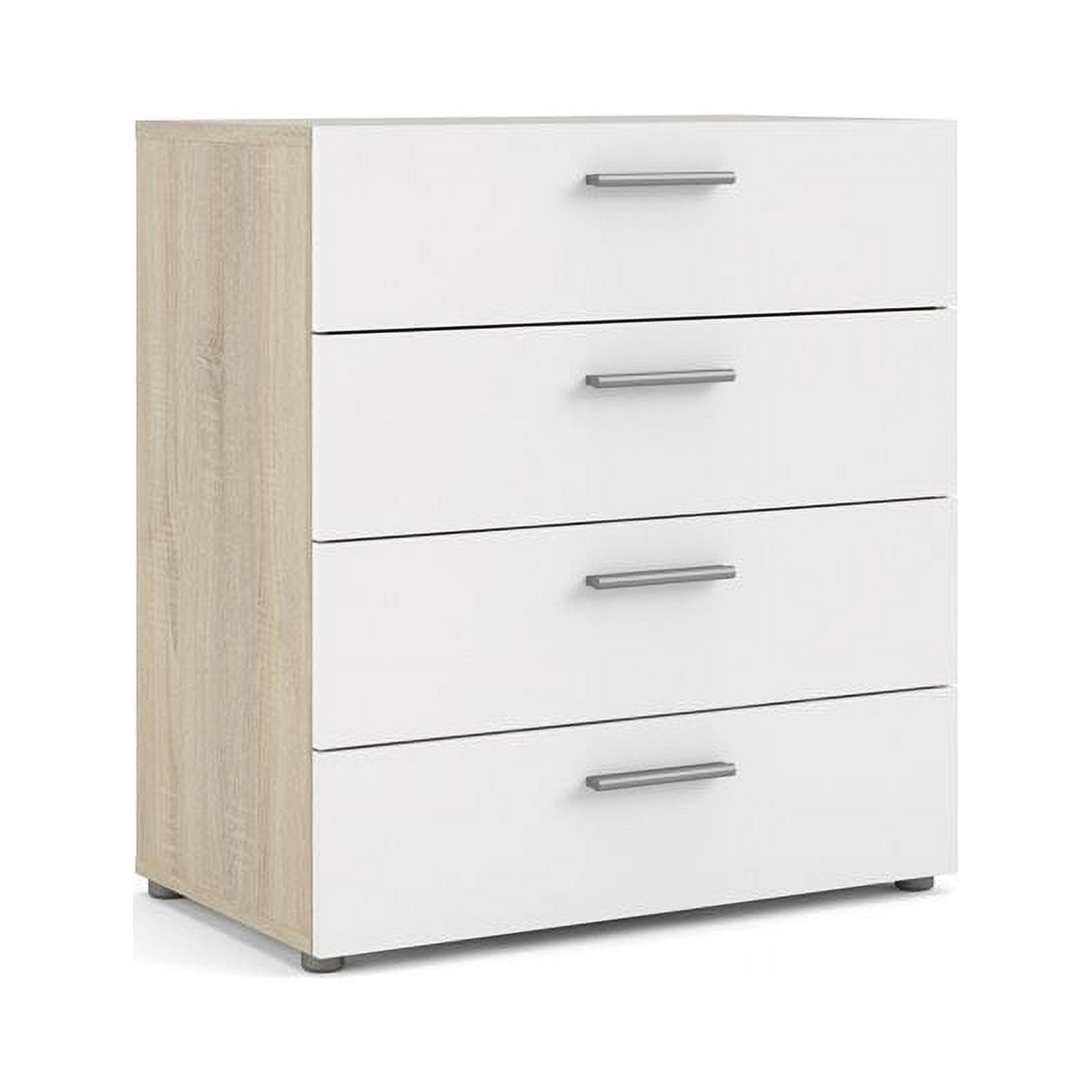 4 Drawer Chest in Oak Structure/White High Gloss - Walmart.com