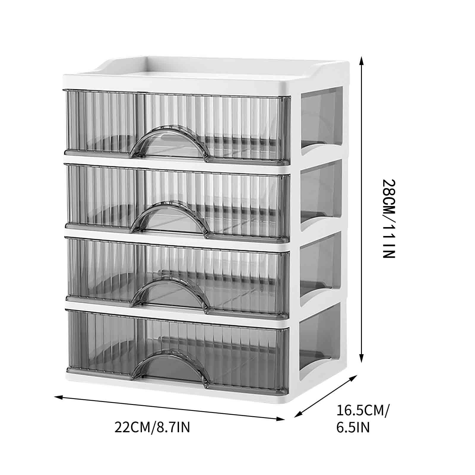 4 Drawer Desktop Storage with clear drawers, Small organizer with ...