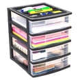 4-Drawer Desktop and Countertop Storage Organizer Drawer Set, Plastic ...